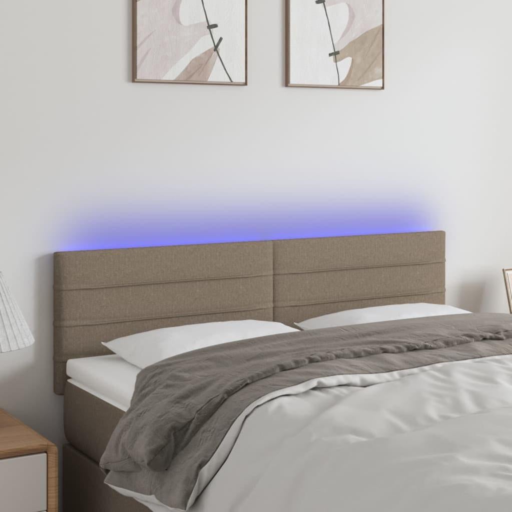 Tête de lit à LED Pour Lit adulte，Décoration murale Taupe 144x5x78|88 ...