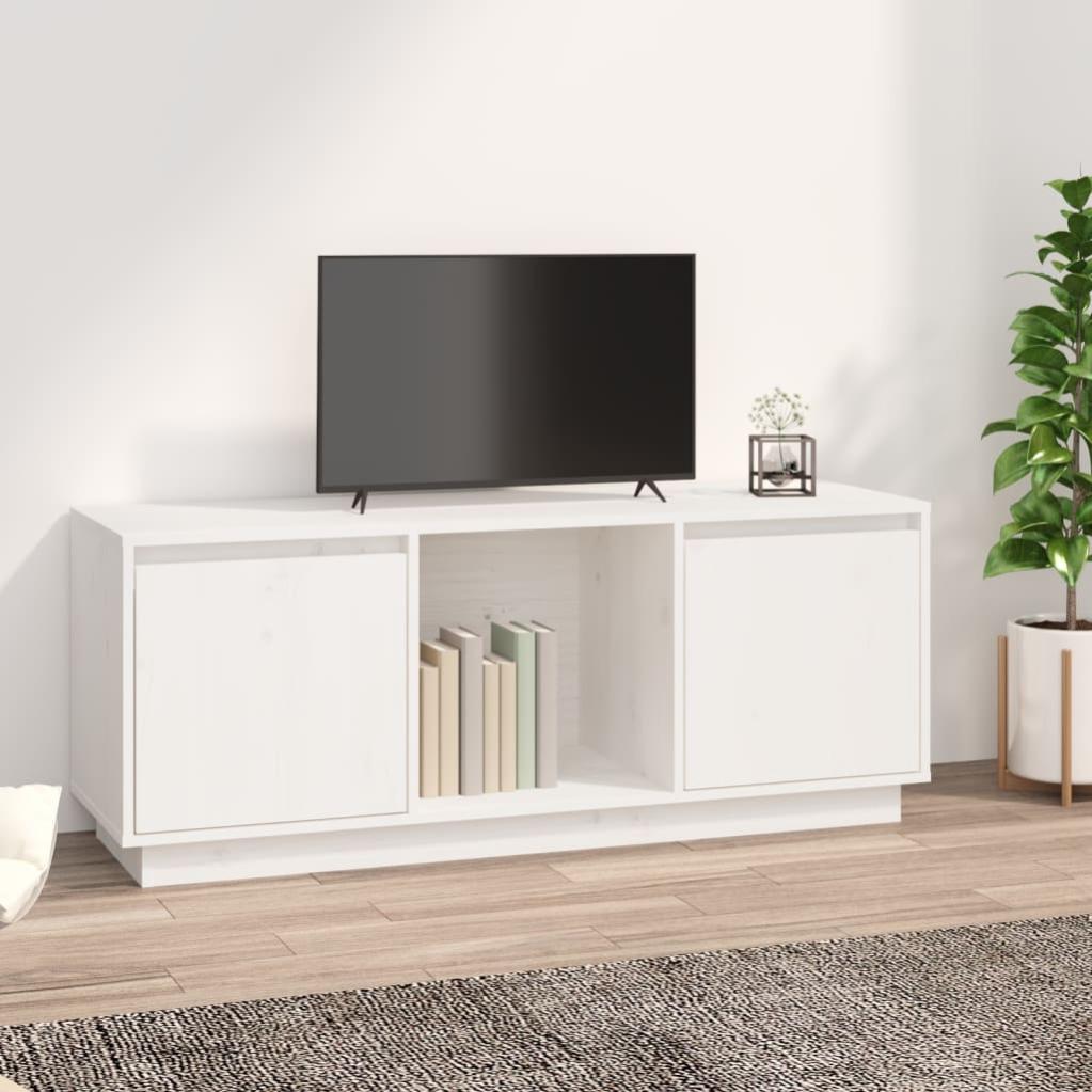 Meuble TV，Banc TV Moderne，Meuble de Rangement Blanc 110,5x35x44 cm Bois ...
