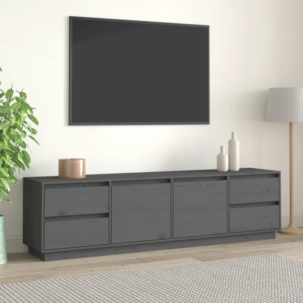 Mueble de TV | Mueble de salón | Mesa de TV madera maciza de pino gris ...