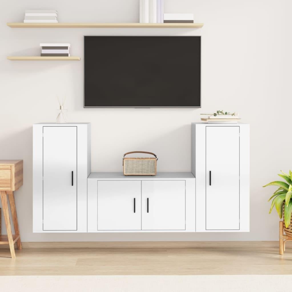 3 pcs Ensemble de meubles TV | Meuble de Rangement | Banc TV Moderne ...
