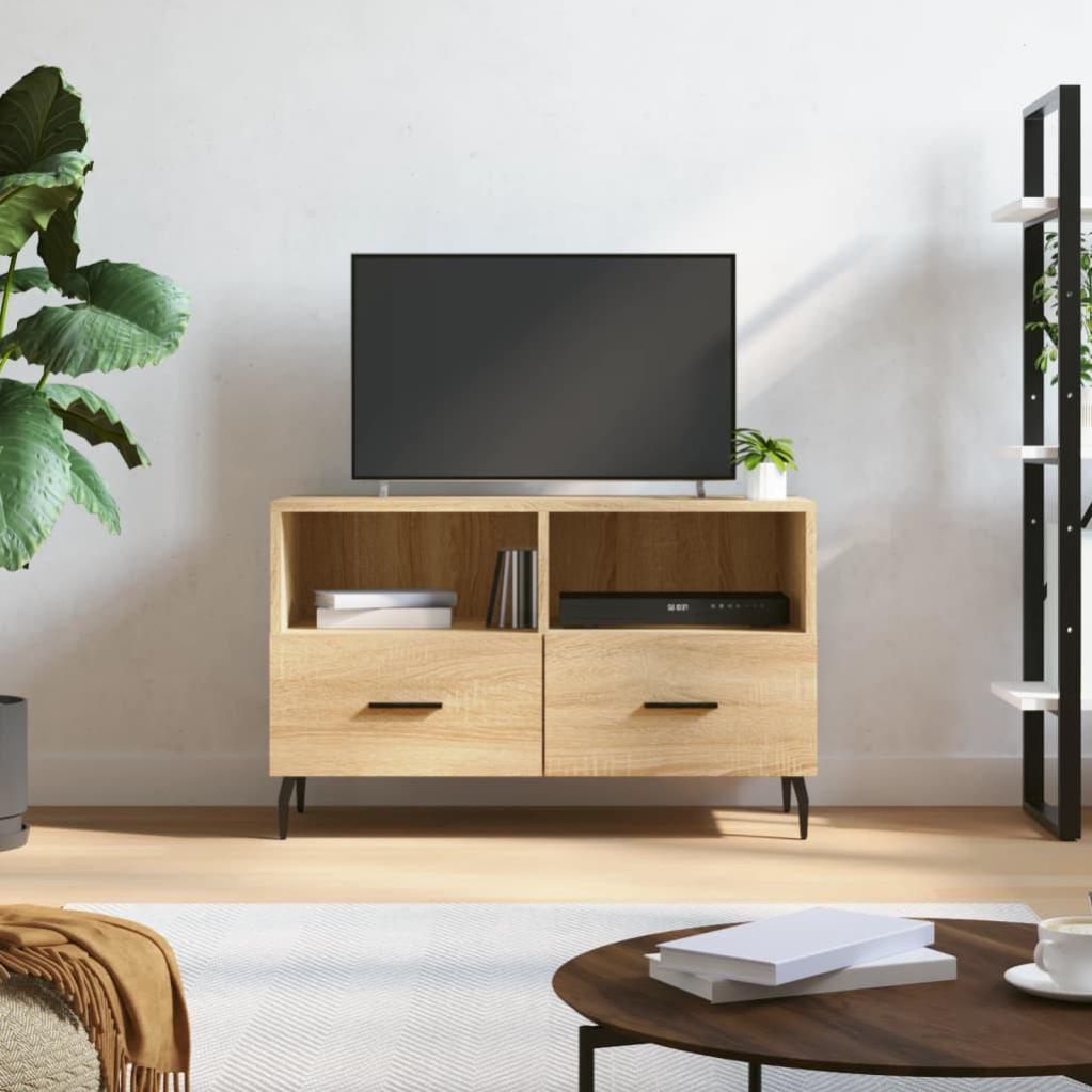 Meuble TV，Banc TV Moderne，Meuble de Rangement Chêne sonoma 80x36x50 cm ...