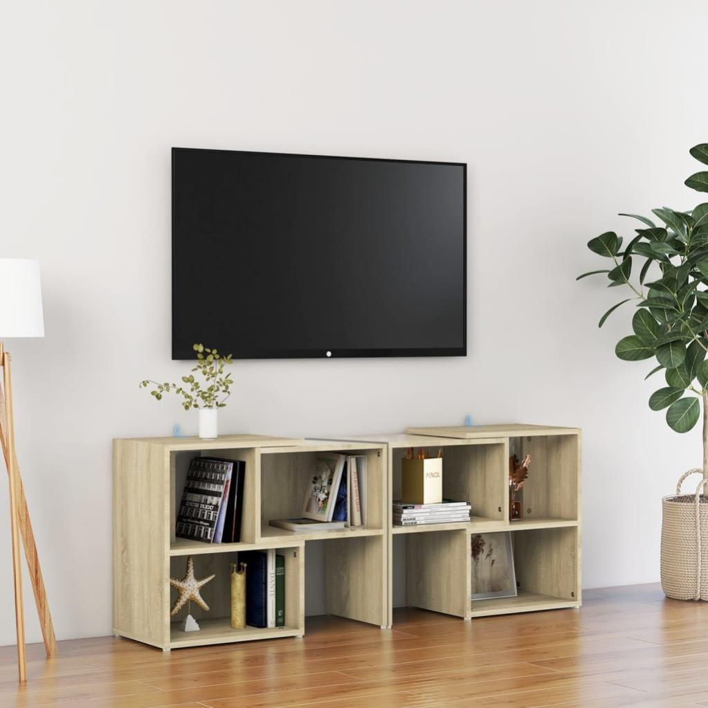 Mueble de TV | Mueble de salón | Mesa de TV madera contrachapada roble ...