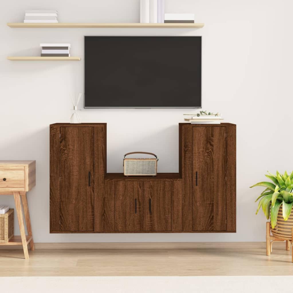 3 pcs Ensemble de meubles TV | Meuble de Rangement | Banc TV Moderne ...