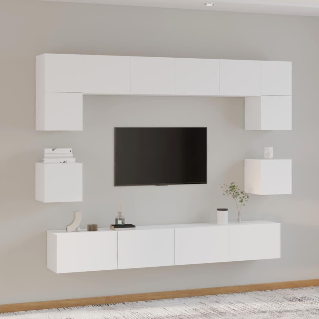 Set de 8 piezas Muebles para TV | Mueble de salón | Mesa de TV madera ...