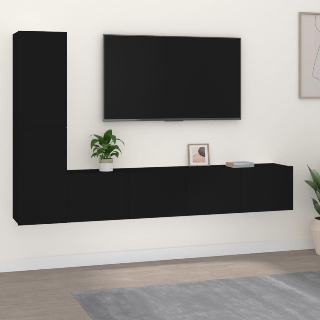 4 pcs Ensemble de meubles TV | Meuble de Rangement | Banc TV Moderne ...