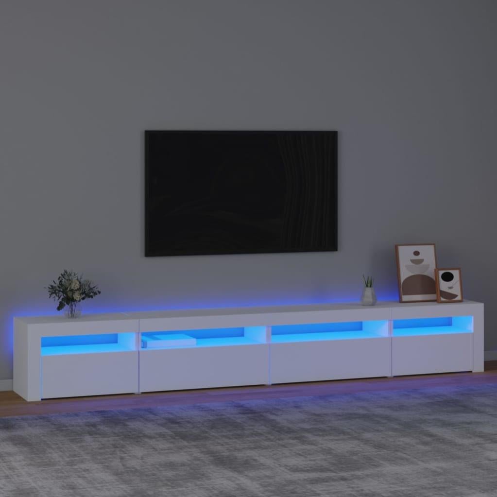 Mueble de TV | Mueble de salón | Mesa de TV con luces LED blanco ...