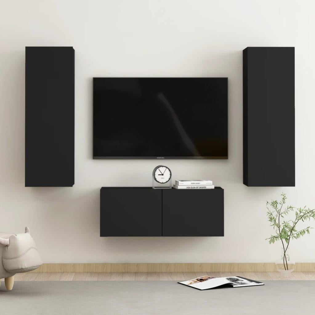 3 pcs Ensemble de meubles TV | Meuble de Rangement | Banc TV Moderne ...