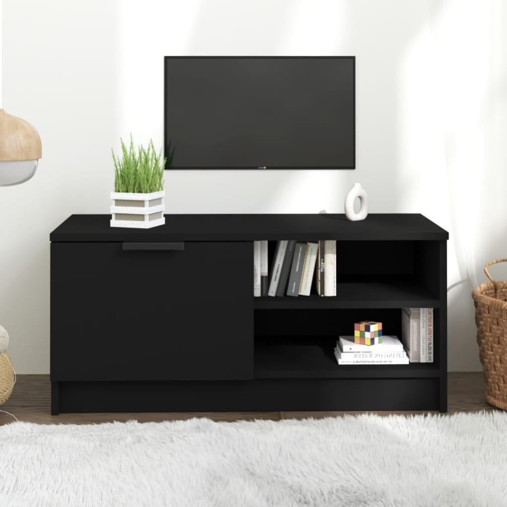 Meuble TV，Banc TV Moderne，Meuble de Rangement Noir 80x35x36,5 cm Bois d ...