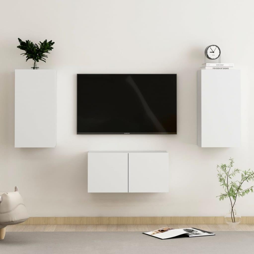 3 pcs Ensemble de meubles TV | Meuble de Rangement | Banc TV Moderne ...