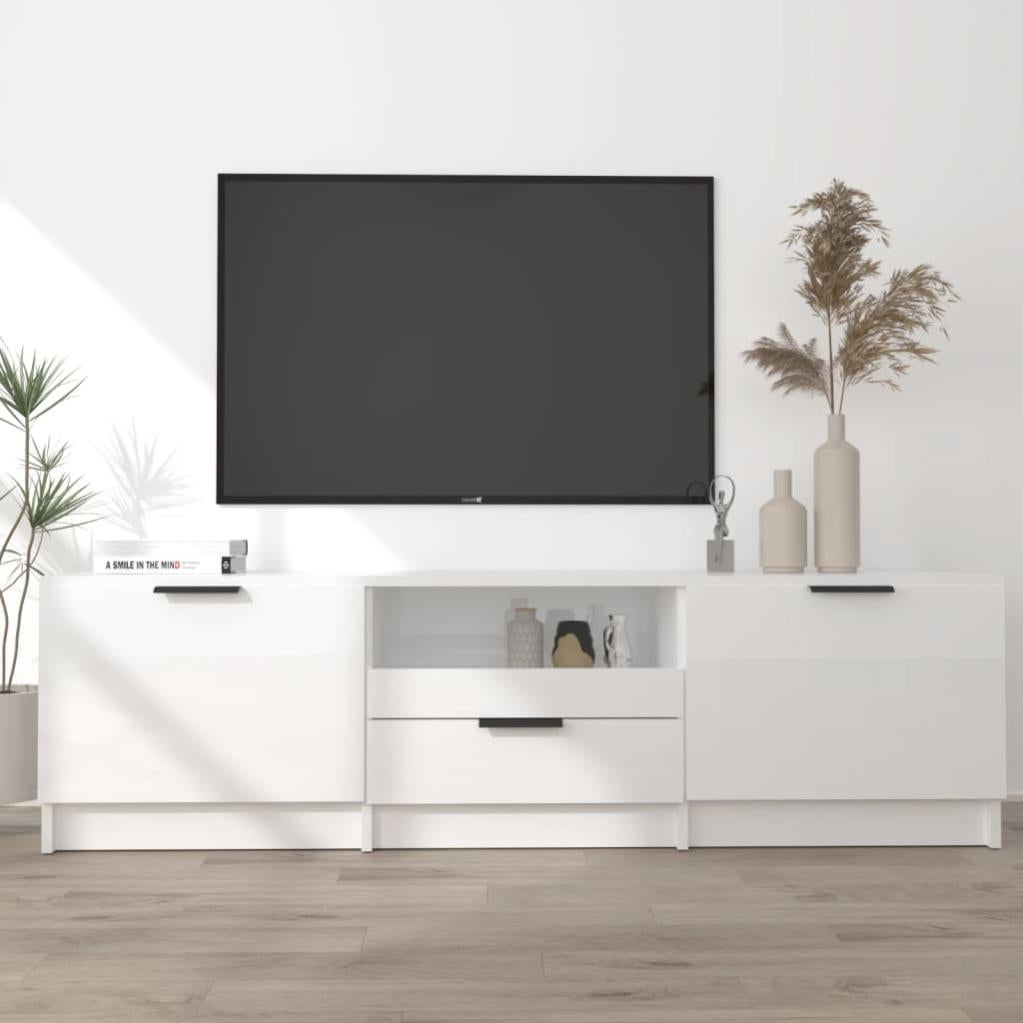 Mueble de TV | Mueble de salón | Mesa de TV madera contrachapada blanco ...