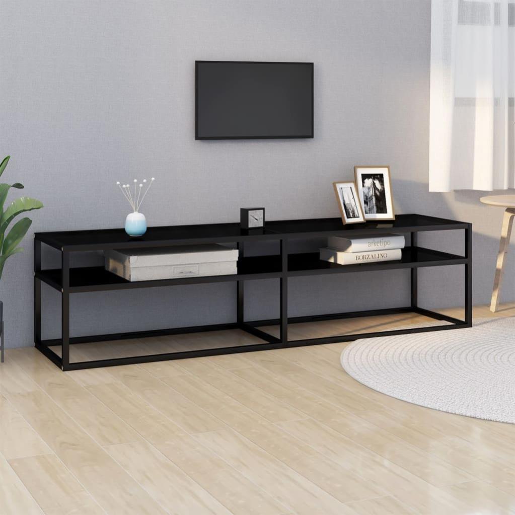Mueble para TV | Mueble de salón | Mesa de TV vidrio templado negro ...