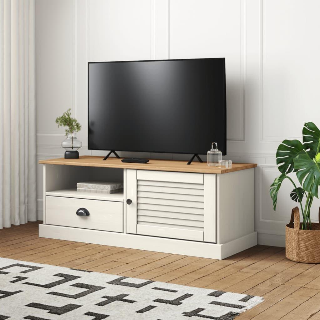 Meuble TV，Banc TV Moderne，Meuble de Rangement VIGO blanc 106x40x40 cm ...