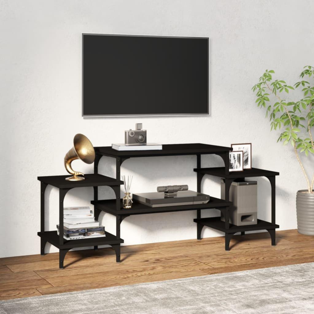 Meuble TV，Banc TV Moderne，Meuble de Rangement noir 117x35x52 cm bois d ...