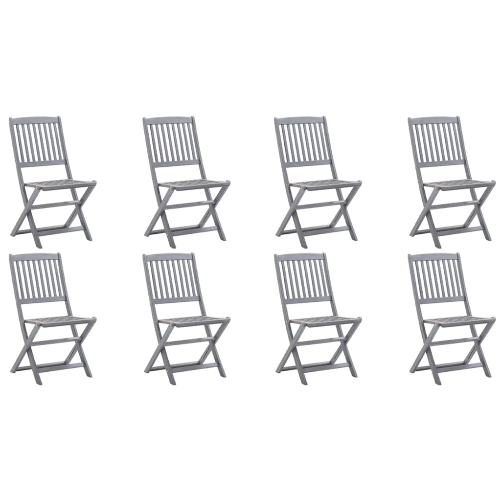 Lot De 8 Chaises Pliables De Jardin Siège De Terrasse Chaise Dextérieur Bois Dacacia