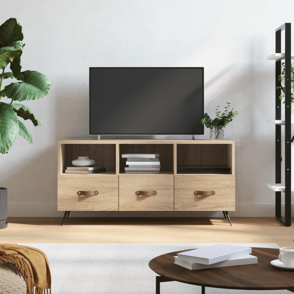 Meuble TV，Banc TV Moderne，Meuble de Rangement chêne sonoma 102x36x50 cm ...