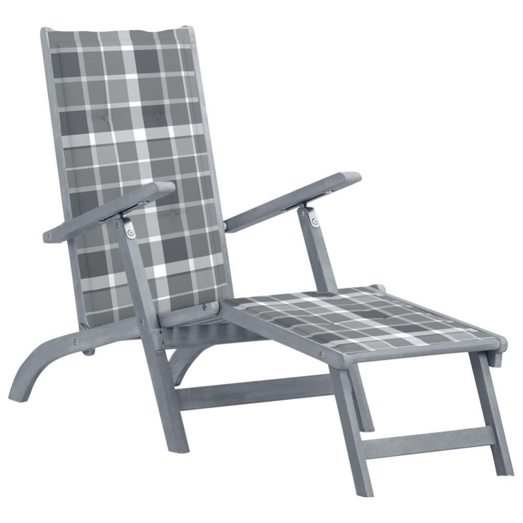 Chaise de terrasse | Chaise de jardin avec repose-pied et coussin ...