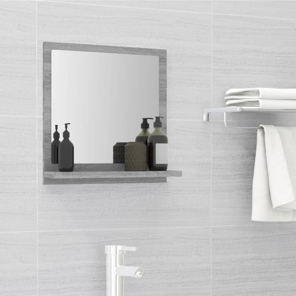 Espejo de baño，Espejuelo madera contrachapada gris Sonoma 40x10,5x37 cm ...