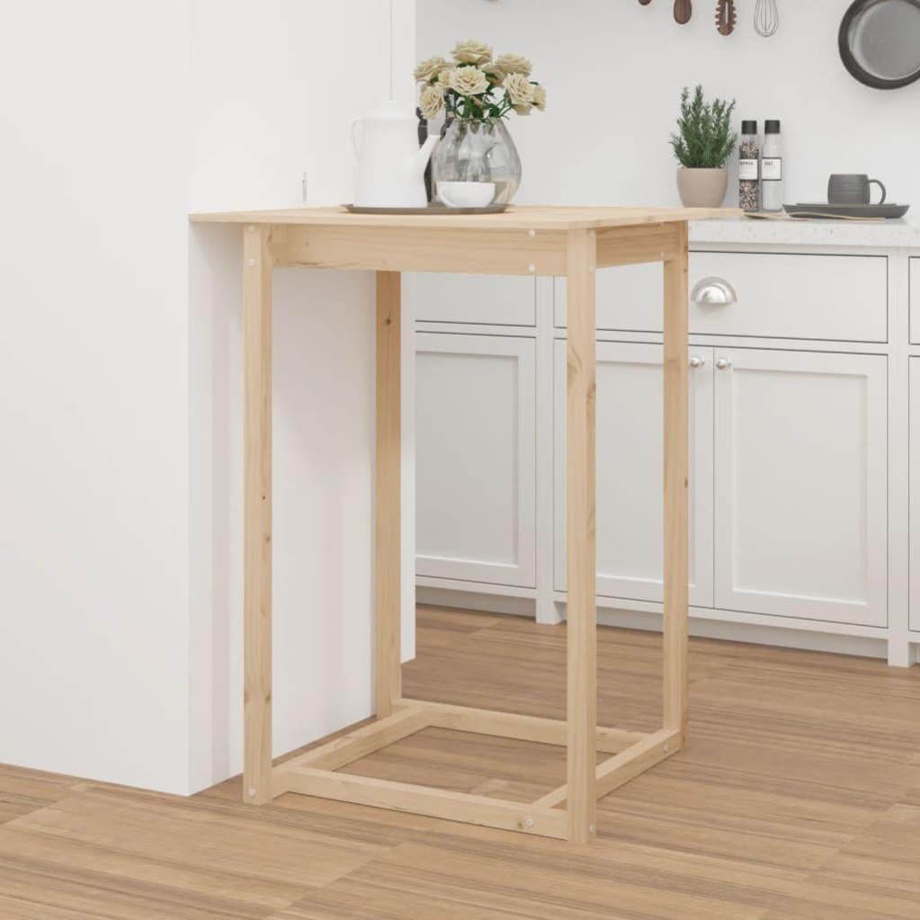 Table de bar | Table Haute Fine | Table de Cuisine 80x80x110 cm Bois ...