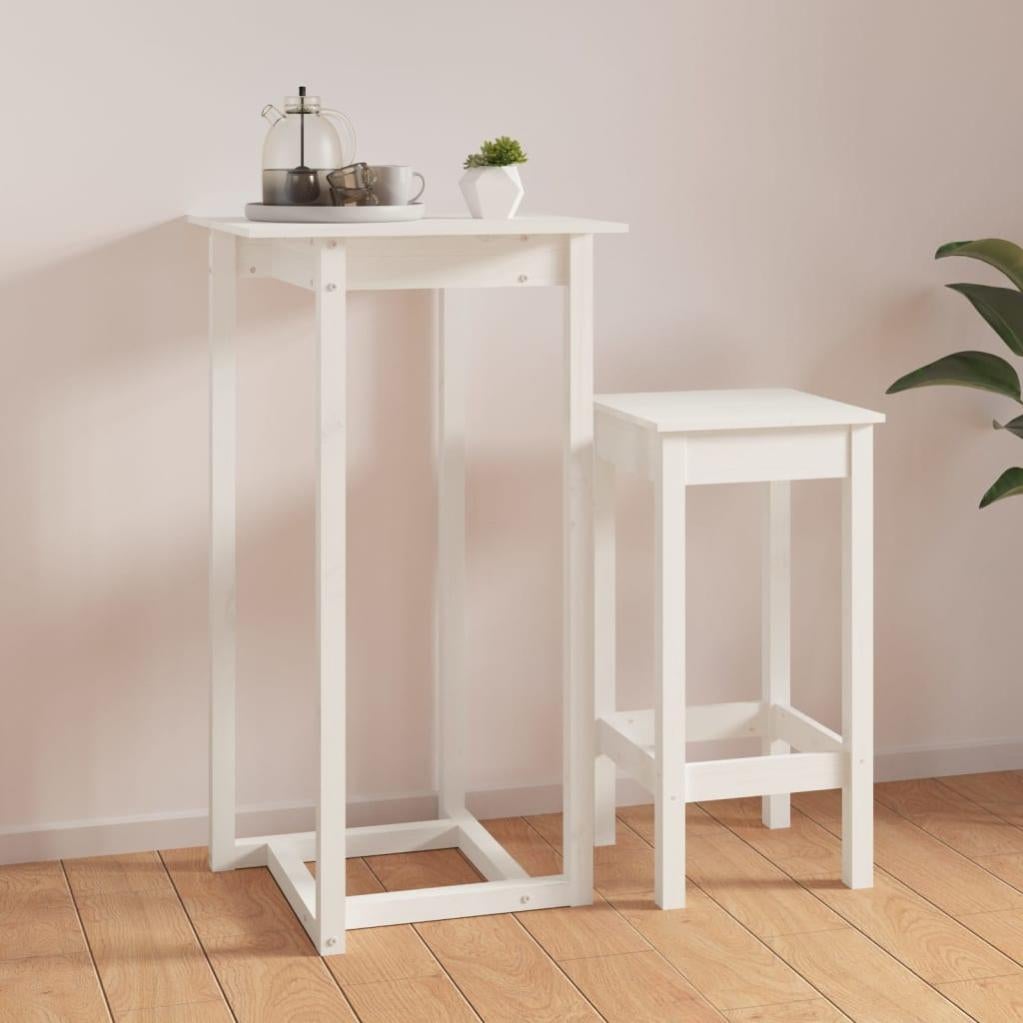 Table de Cuisine | Table de bar | Table Haute Fine Blanc 60x60x110 cm ...