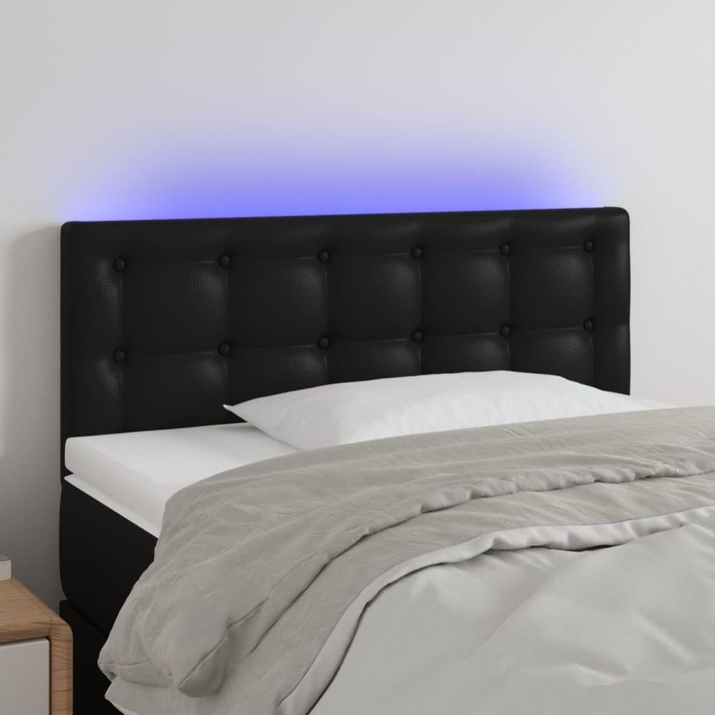 Tête de lit à LED Pour Lit adulte，Décoration murale Noir 100x5x78|88 cm ...