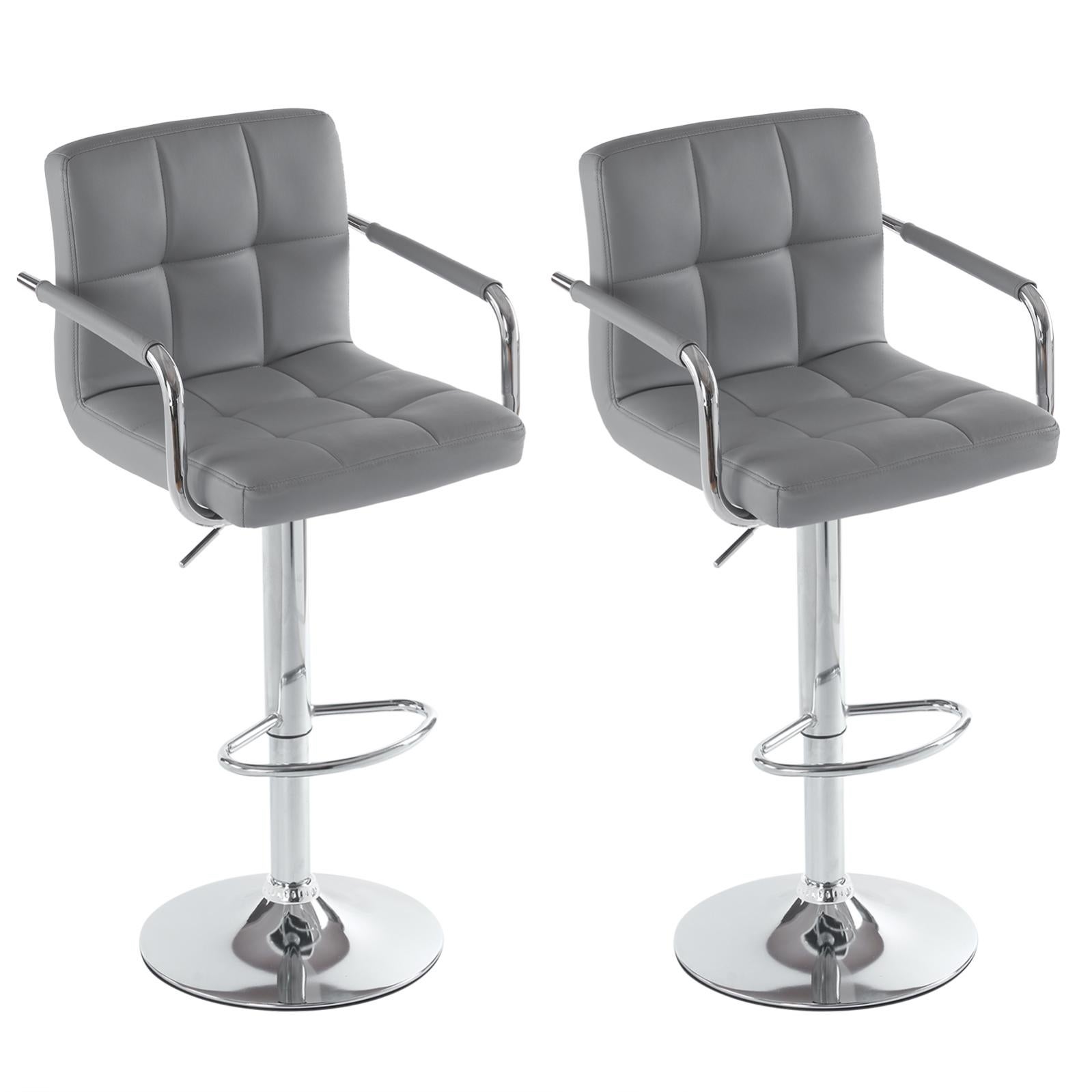 Tabouret bar 2 Tabourets de Bar avec Accoudoirs,Coussin Rond à Carreaux ...