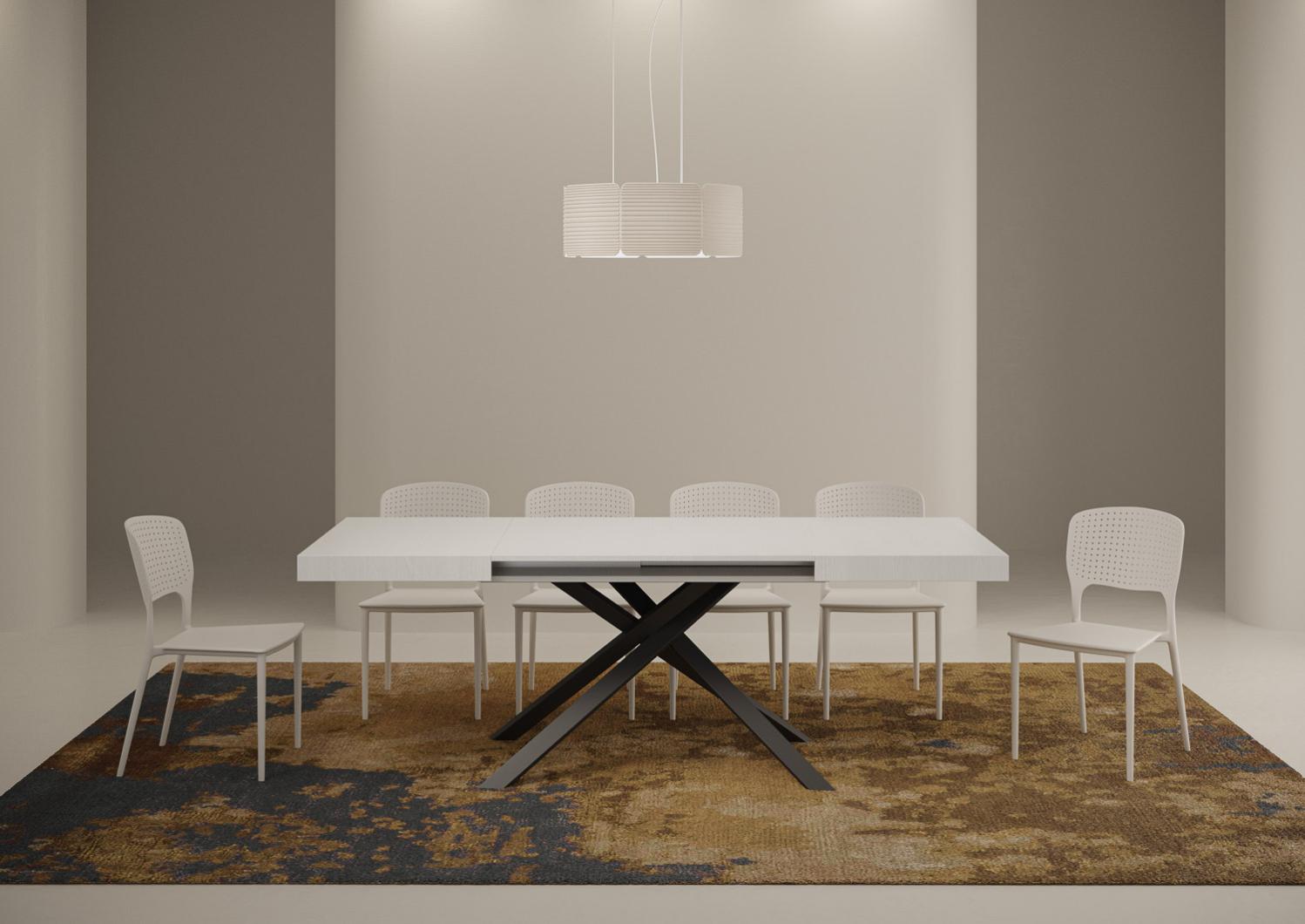 Mesa extensible 120X80/204cm Karida Nogal estructura Antracita | Leroy ...