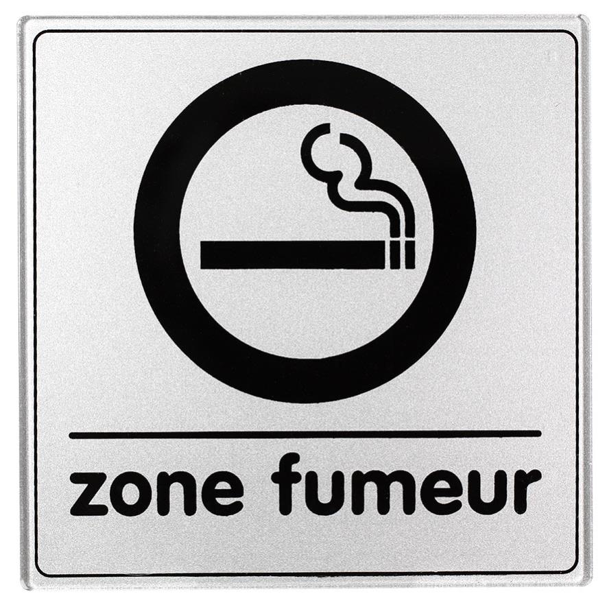 Plaquette Zone fumeur - Classique argent 90x90mm - 4330303 | Leroy Merlin