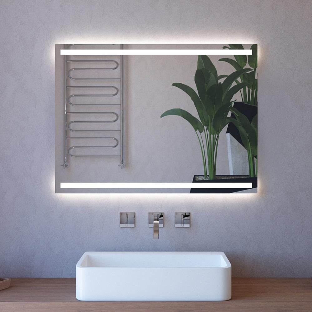 Specchio reversibile 100x70 fasce LED retroilluminate e illuminazione ...