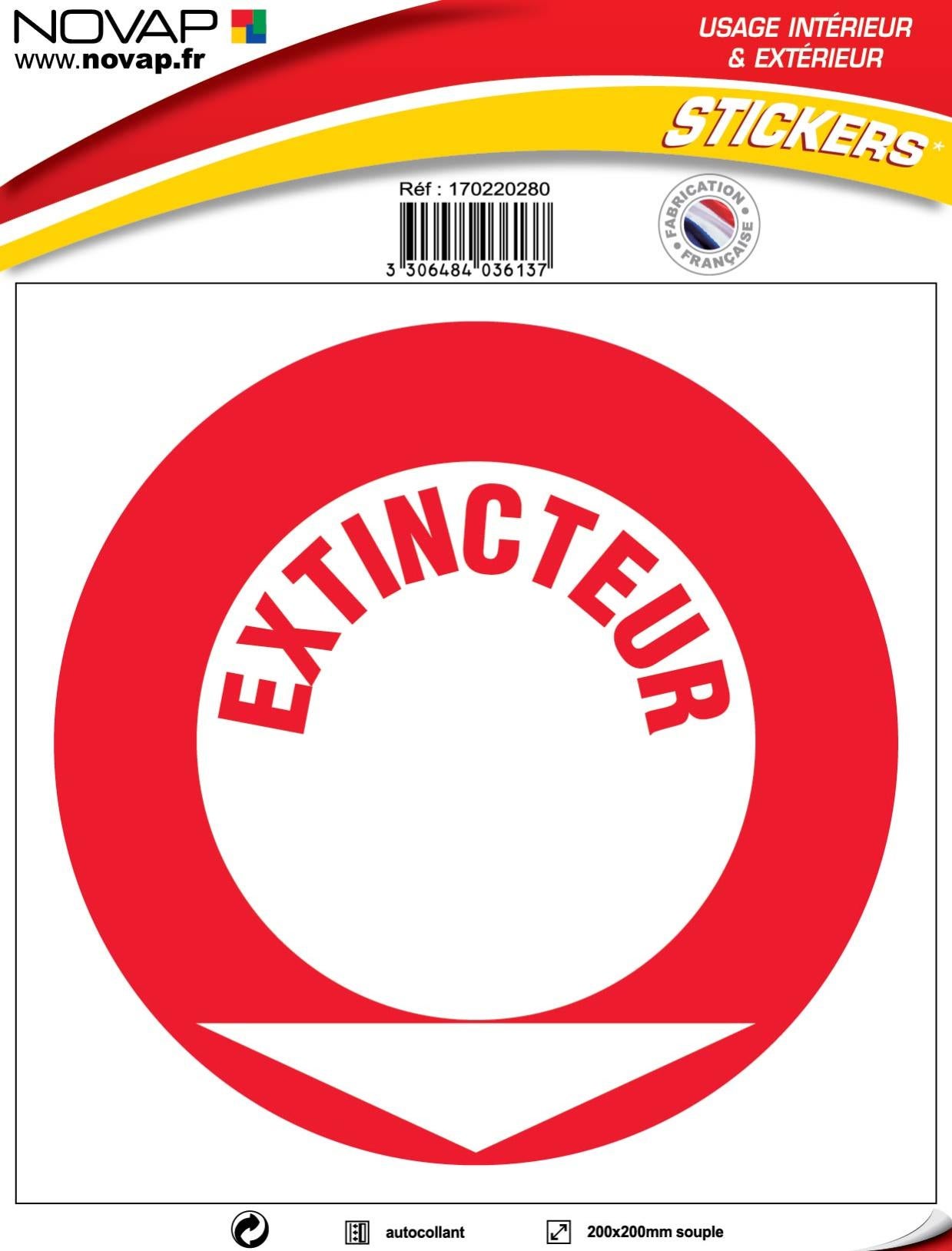 Panneau Extincteur texte - Vinyle adhésif 200x200mm - 4036137 | Leroy ...