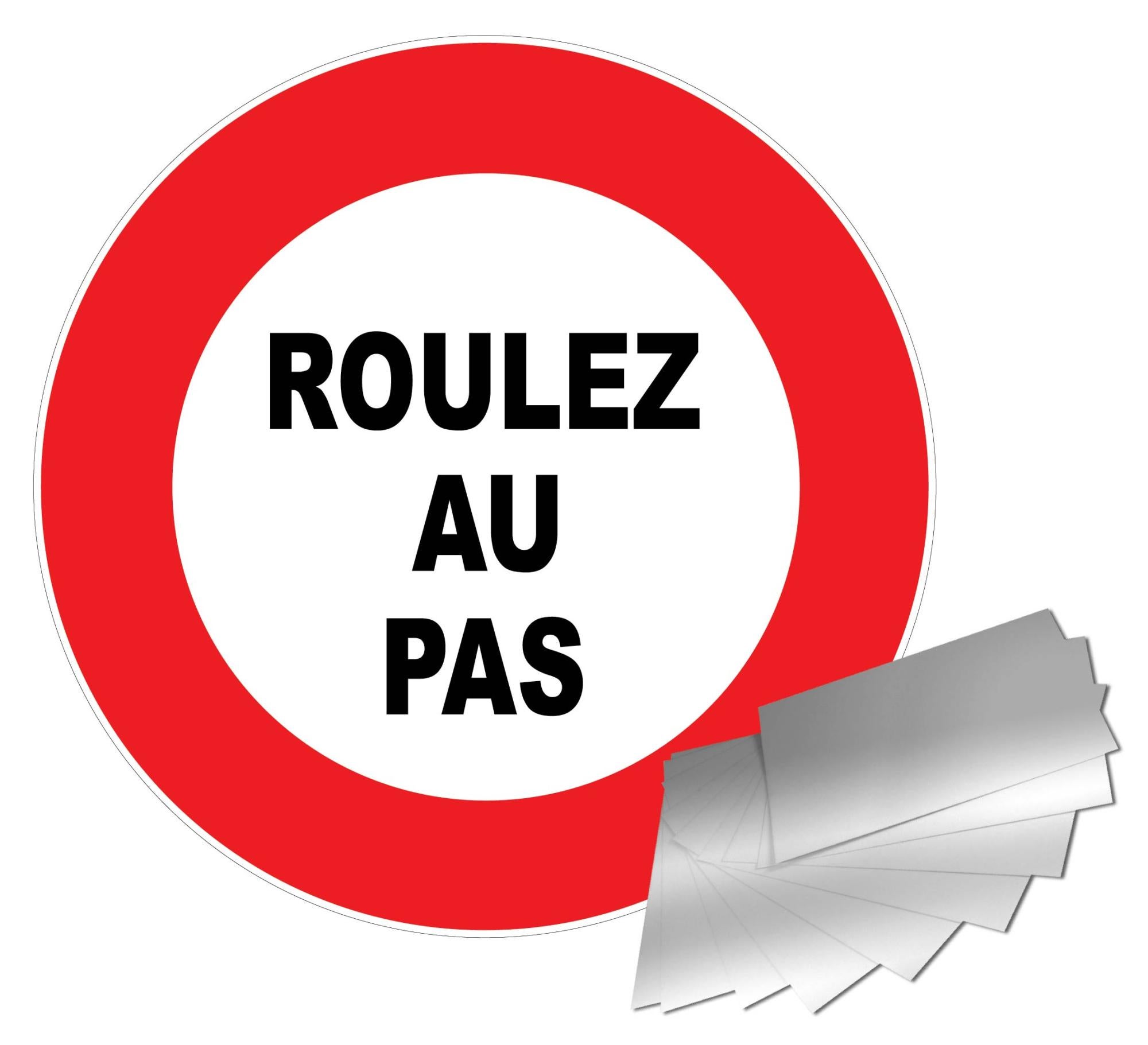 Panneau roulez au pas - Alu Ø300mm - 4010557 | Bricoman