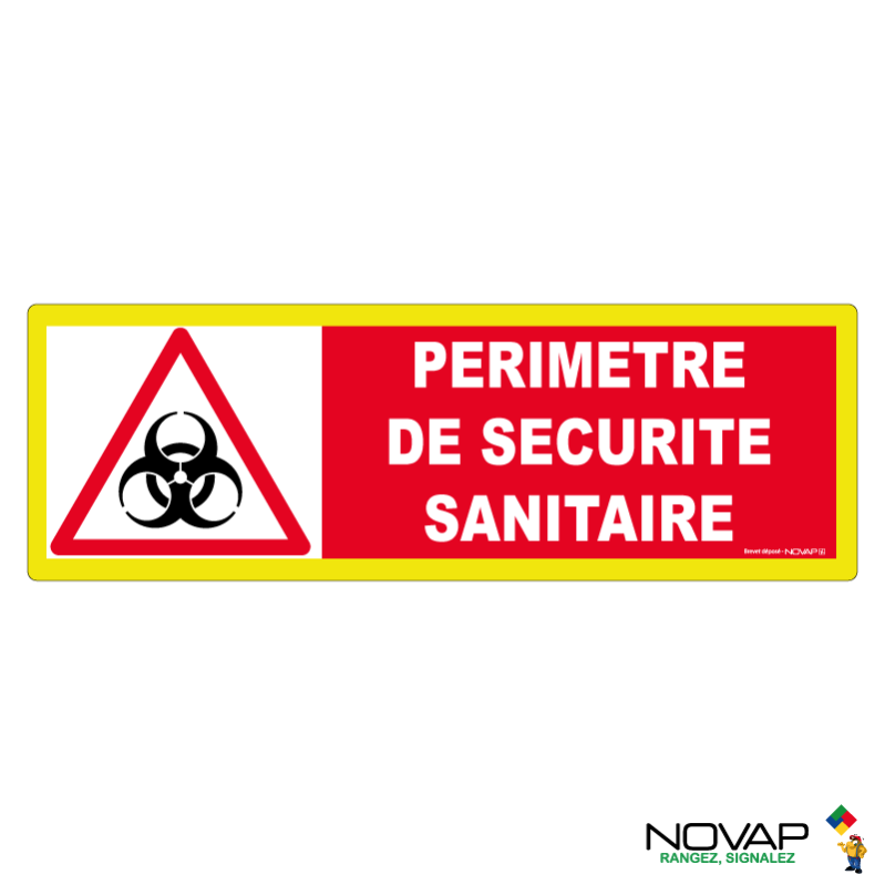 Panneau Périmètre de sécurité sanitaire - haute visibilité - 450x150mm ...