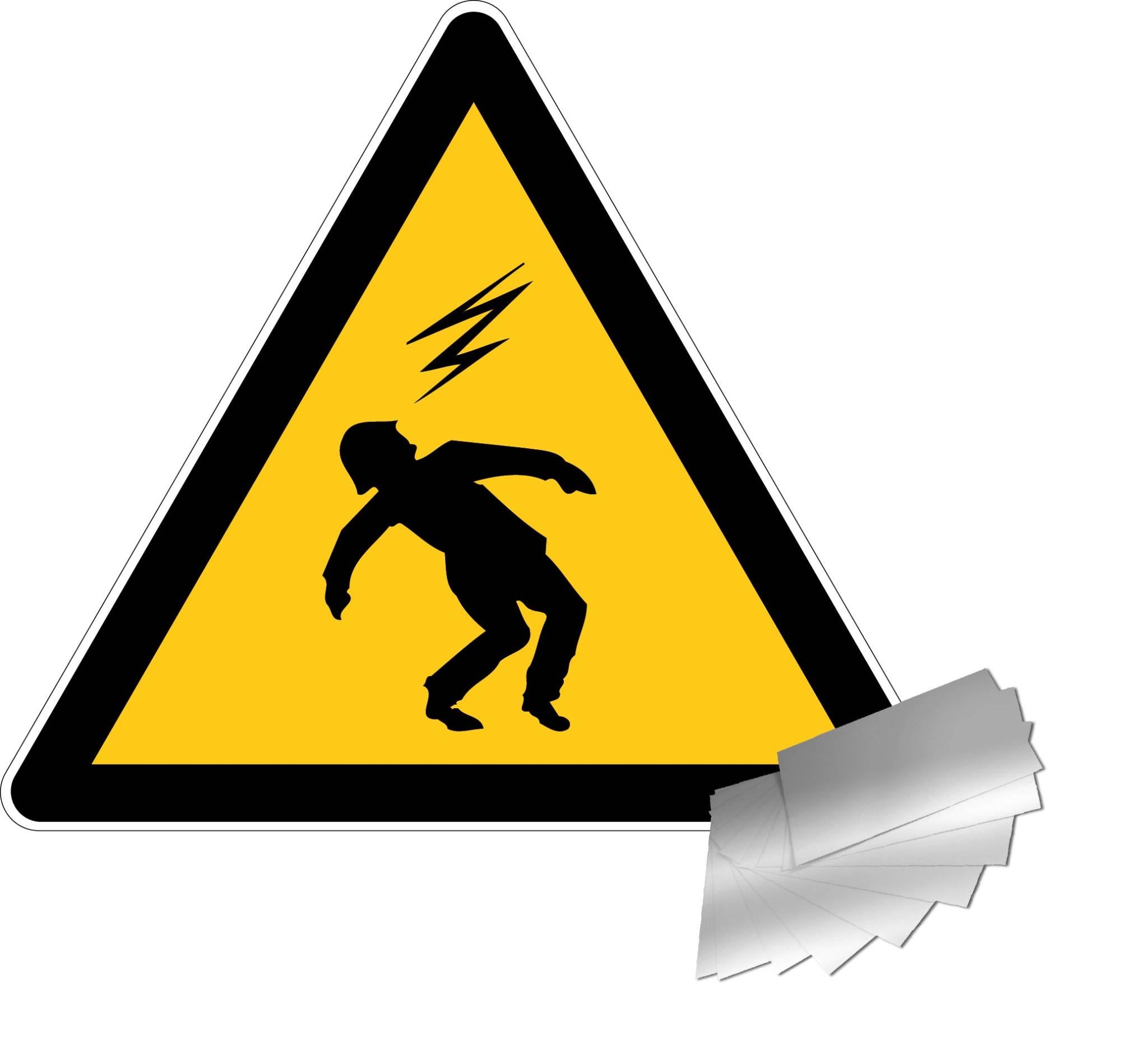 Panneau Danger électrocution - Alu triangle 100mm - 4010373 | Bricoman