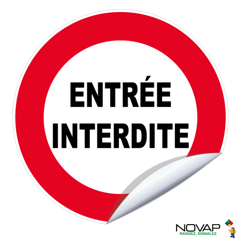 Panneau Entrée interdite - Vinyle adhésif Ø300mm - 4037608 | Bricoman