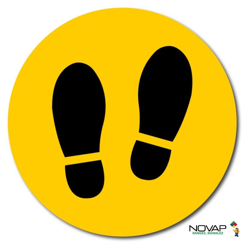 Panneau Pas - Jaune - spécial sol - Ø 450 mm - 4007915 | Bricoman