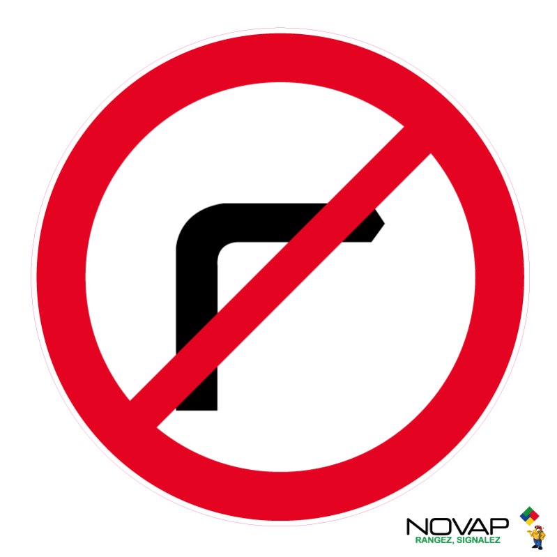 Panneau Interdit de tourner à droite - Rigide Ø180mm - 4042282 | Bricoman