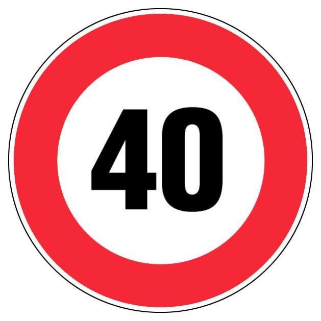 Panneau Vitesse limitée à 40 km/h - Rigide Ø450mm - 4080192 | Leroy Merlin