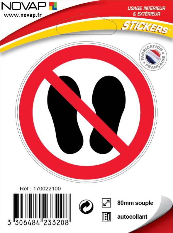 Panneau Ne pas marcher ou stationner à cet endroit - Vinyle adhésif ...