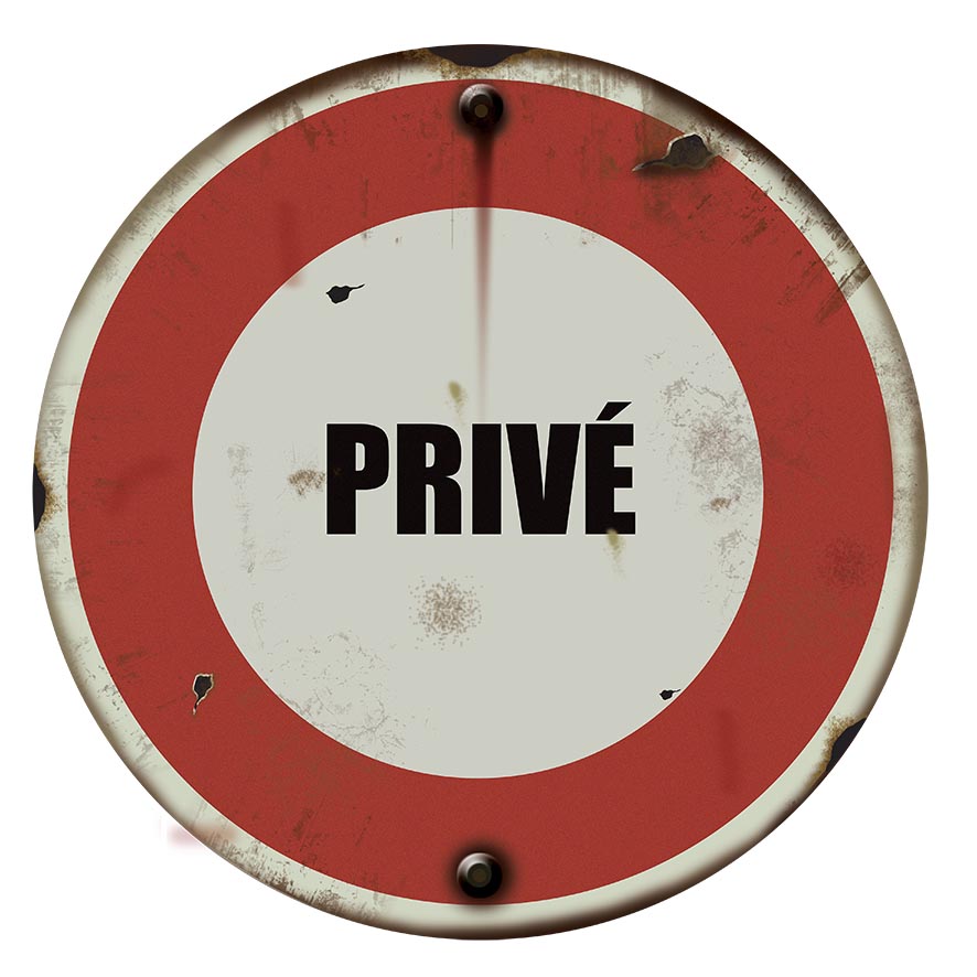 Panneau vintage Privé - Rigide Ø80mm - 4019031 | Bricoman