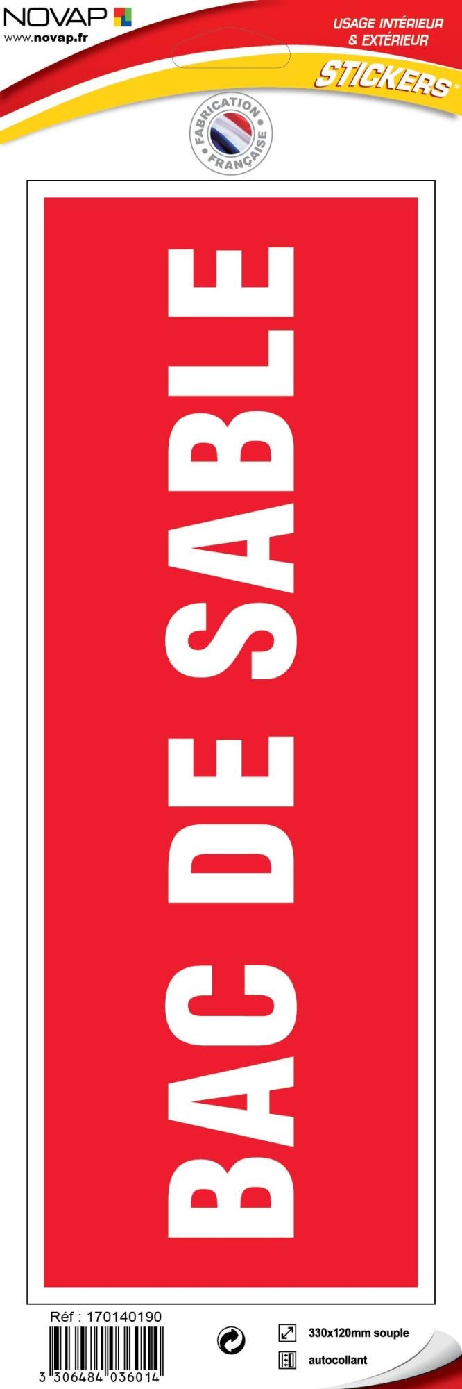 Panneau Bac de sable - Vinyle adhésif 330x120mm - 4036014 | Bricoman