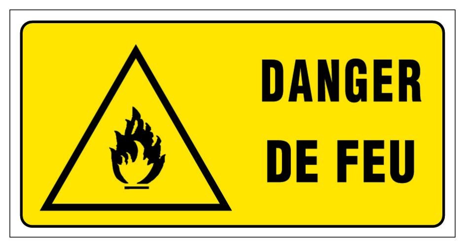 Panneau Danger de feu - Rigide 960x480mm - 4000411 | Leroy Merlin