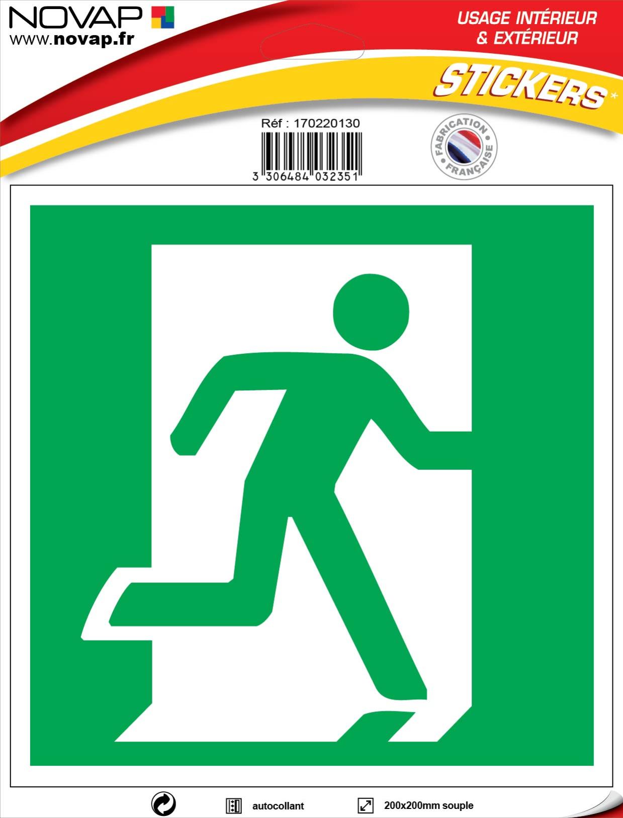 Panneau Sortie à utiliser en cas d'urgence droite - Vinyle adhésif ...