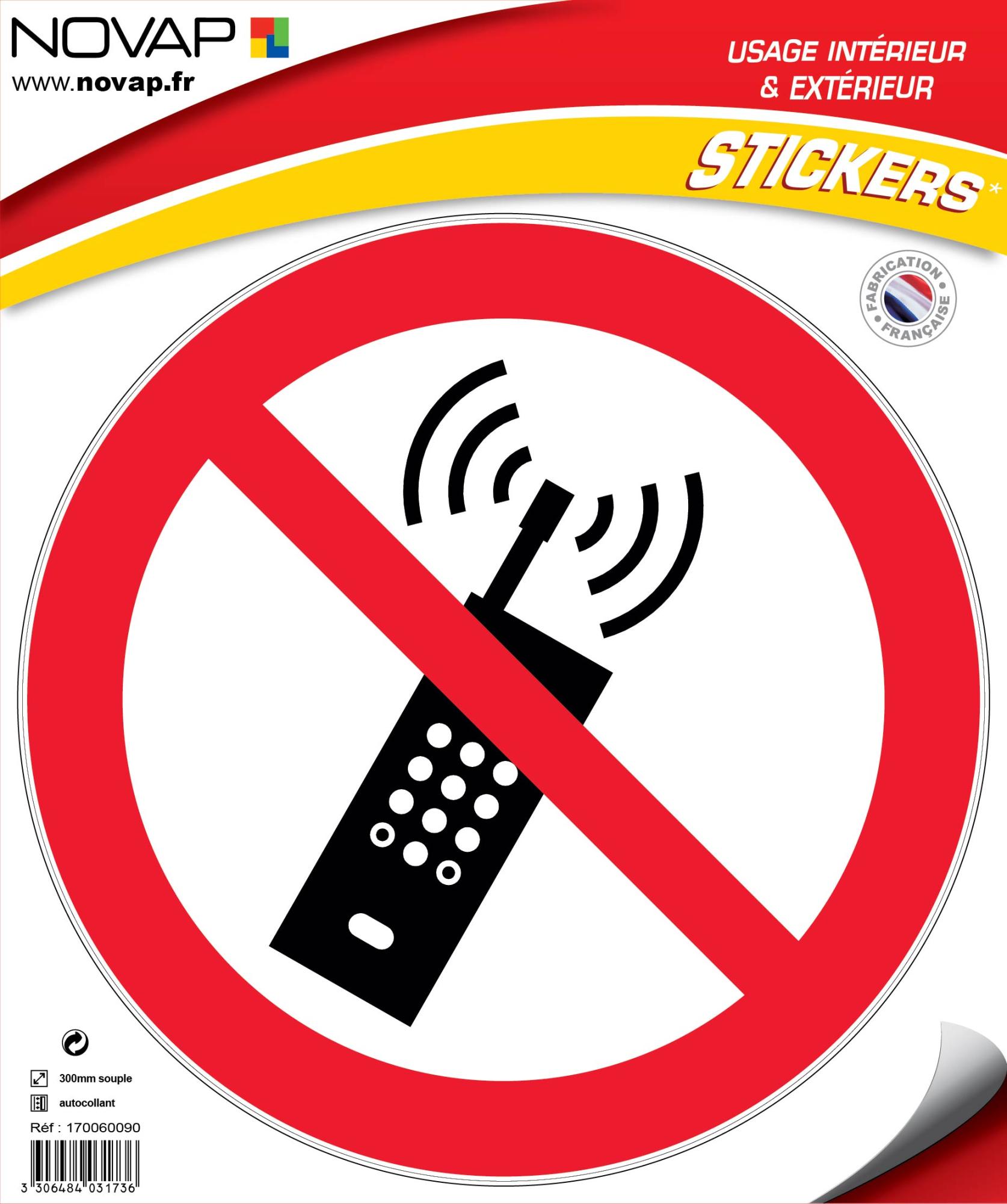 Panneau Téléphone mobile Interdit - Vinyle adhésif Ø300mm - 4031736 ...