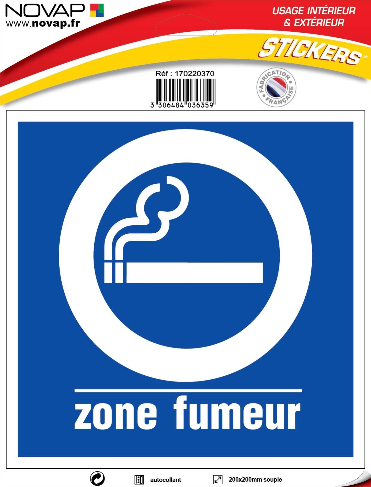 Panneau Zone fumeur - Vinyle adhésif 200x200mm - 4036359 | Leroy Merlin