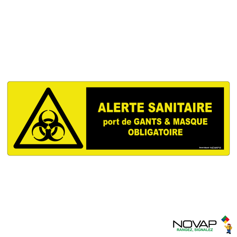 Panneau Alerte sanitaire - Gants et masque obligatoire - haute ...
