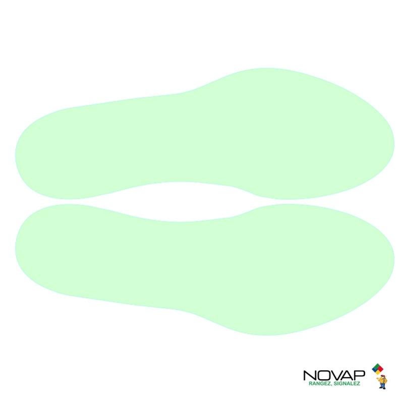 Lot de 10 adhésifs marquage au sol - Empreinte de pas photolum 300 x ...