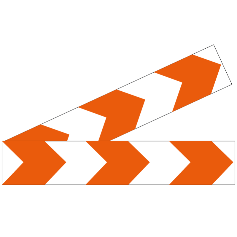 Lot 2 bandes 52mm x 1m - Chevrons Orange - 4641188 | Leroy Merlin