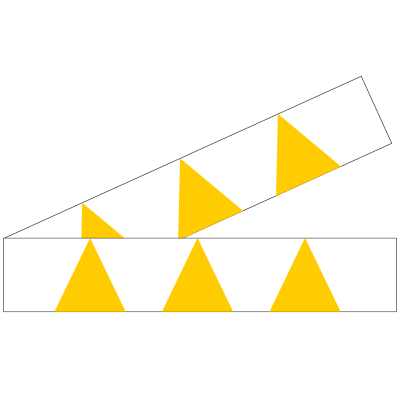 Lot 2 bandes 52mm x 1m - Triangles Jaune - 4640327 | Leroy Merlin