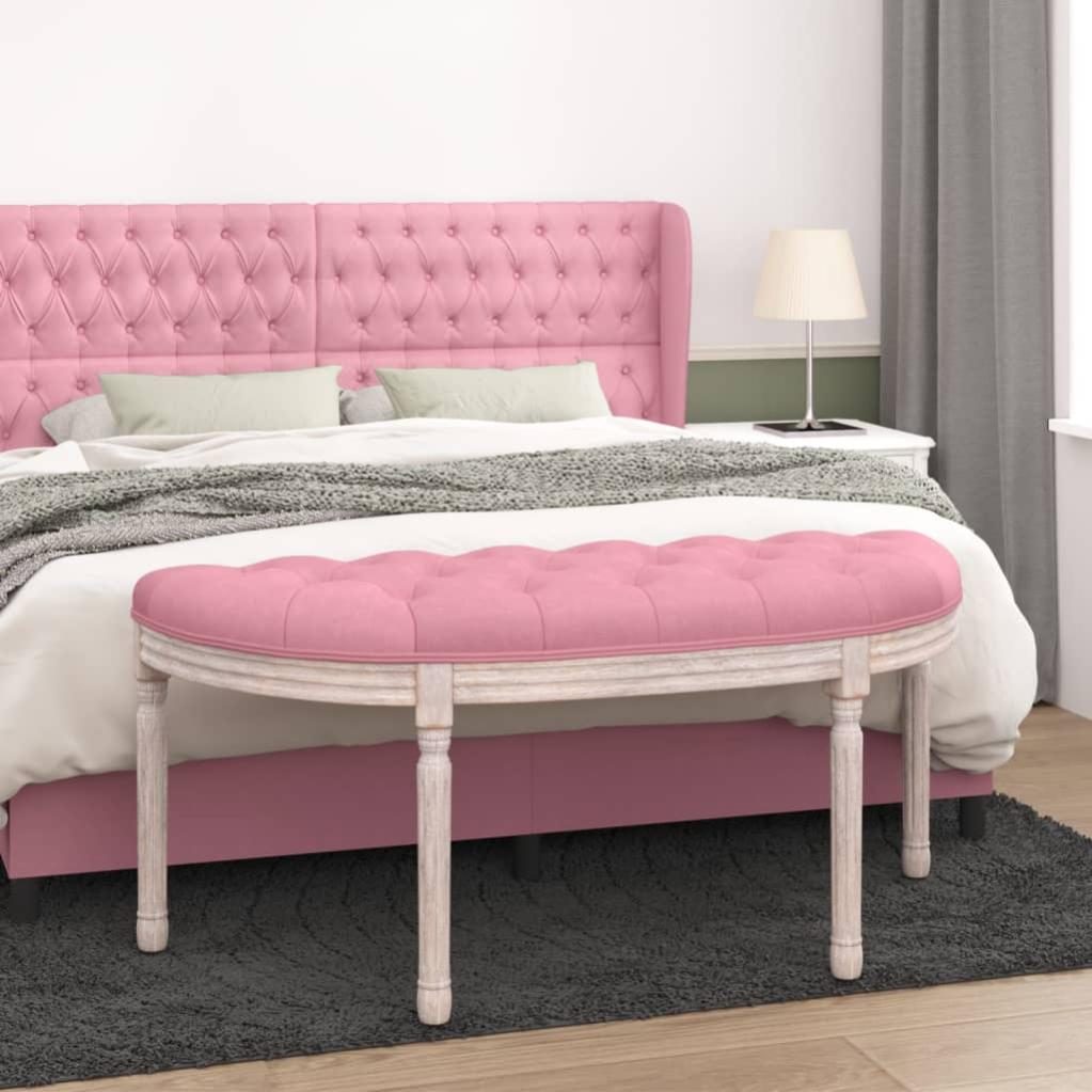 Banc d'intérieur | Banc Rose 110,5x45x49 cm Velours CFW65929 | Leroy Merlin