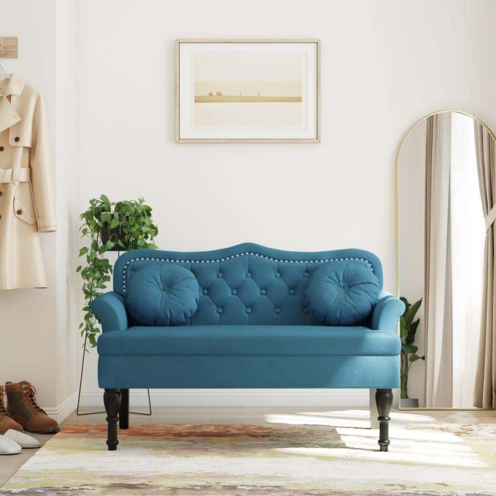 Banc d'intérieur | Banquette de salon | Banc avec coussins bleu 120 ...