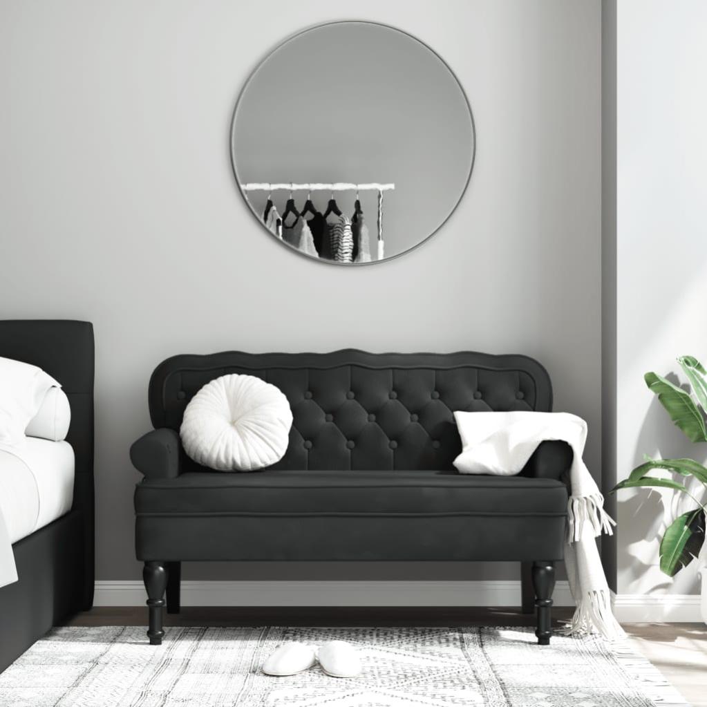 Banc d'intérieur | Banquette de salon | Banc avec dossier noir 119,5x64 ...